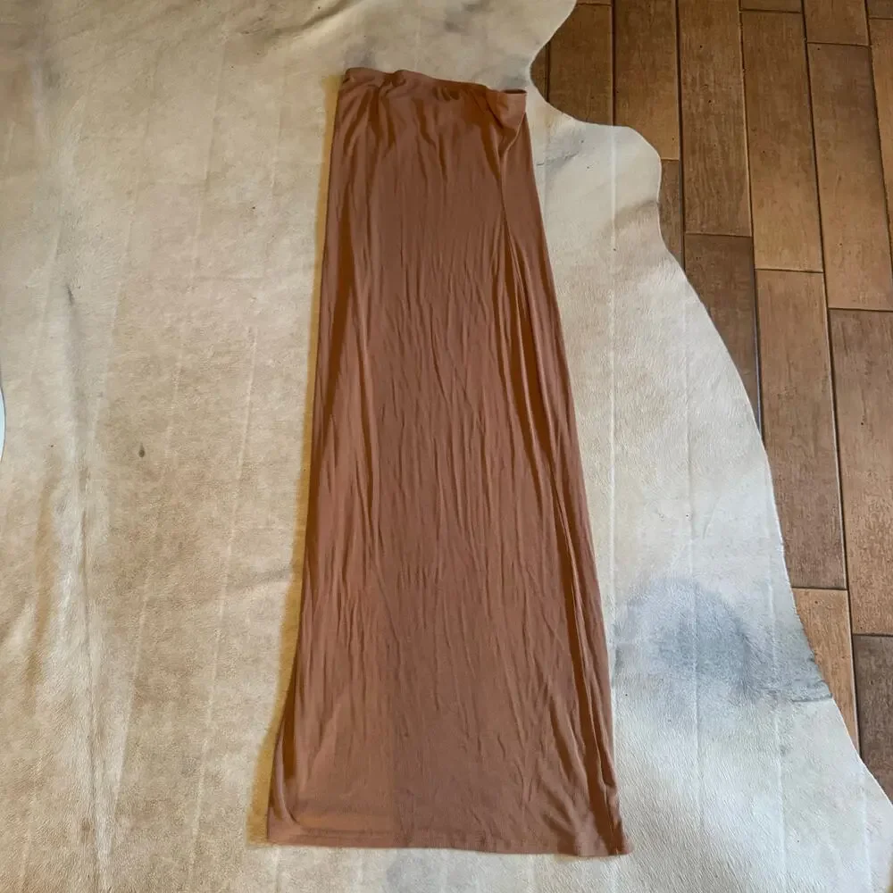 unknown | Dresses | Large Slinky Medium Maxi Dress Tan Neutral ...